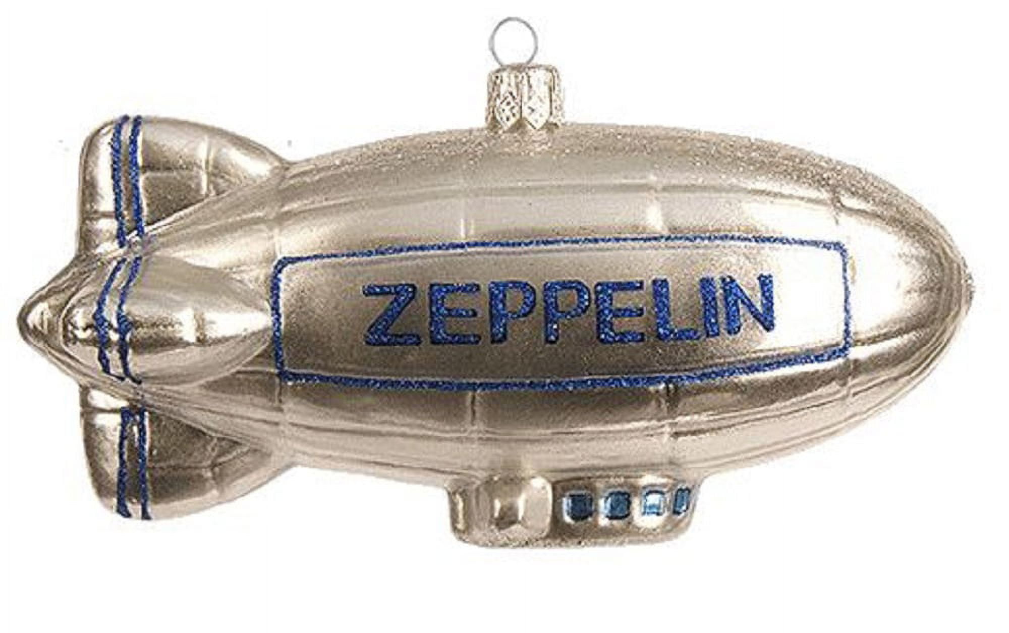 Silver Zeppelin Blimp Polish Glass Christmas Tree Ornament Decoration ...