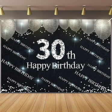 Cheers to 30 Years Backdrop Banner Happy 30th Birthday Background ...