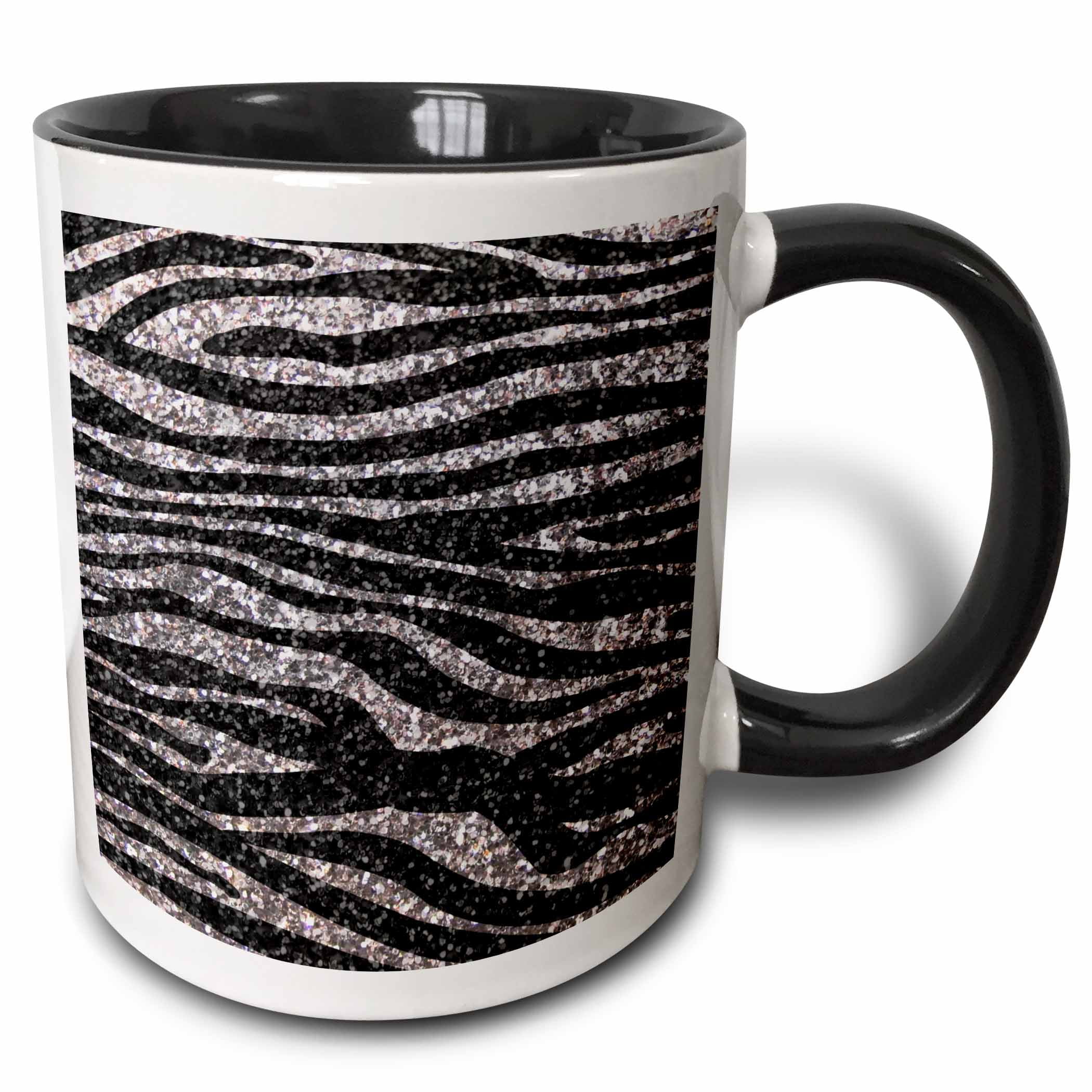 Silver and Black Zebra print Faux bling photo Not Actual Glitter ...