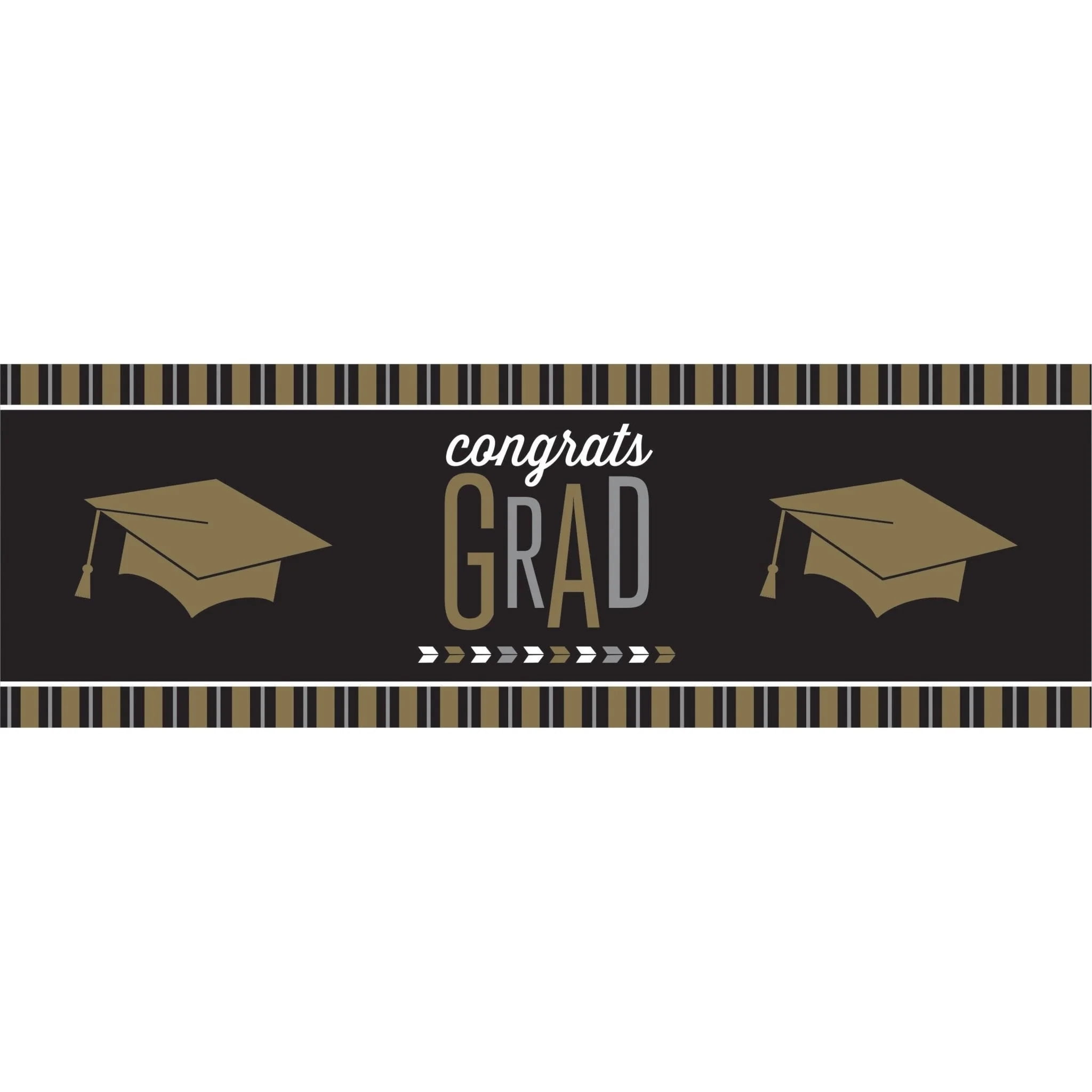 Silver and Gold Glitz Graduation Giant Party Banner - Walmart.com