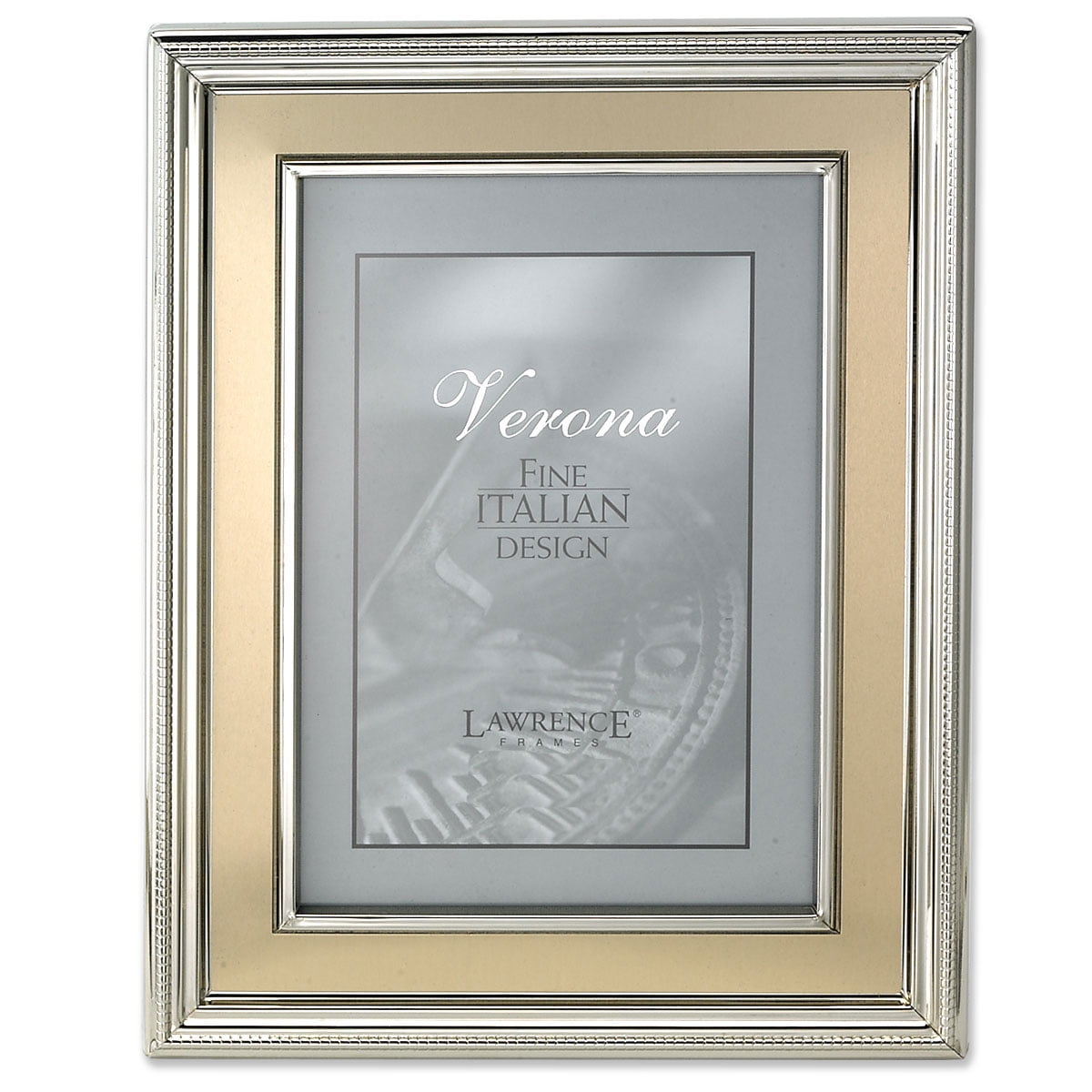4x6 Silver Plated Metal Picture Frame - Brushed Silver Inner Panel ...