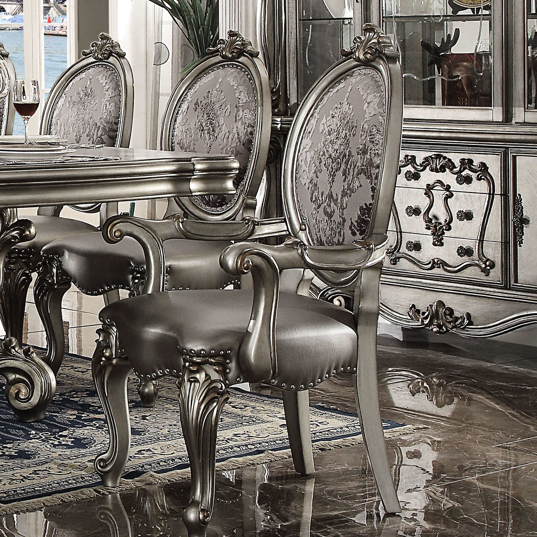 Silver and Platinum Arm Chairs+Leaf Crown Adornment”-“Dining Events ...