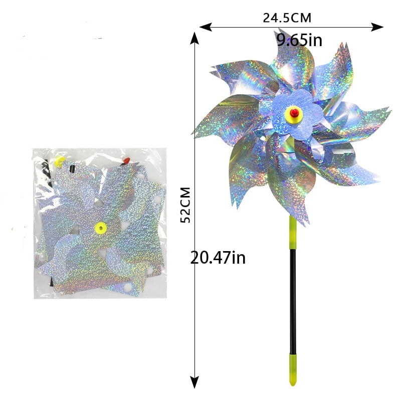 Silver bird repelling windmill laser wind turbine toy windmill toy Big ...