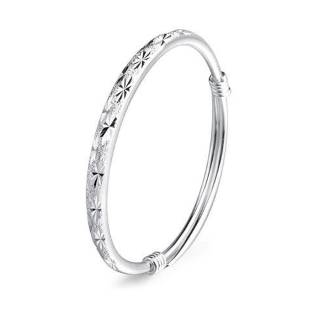 Silver color Bracelet Women's New Open Glossy All Over the Sky Star ...