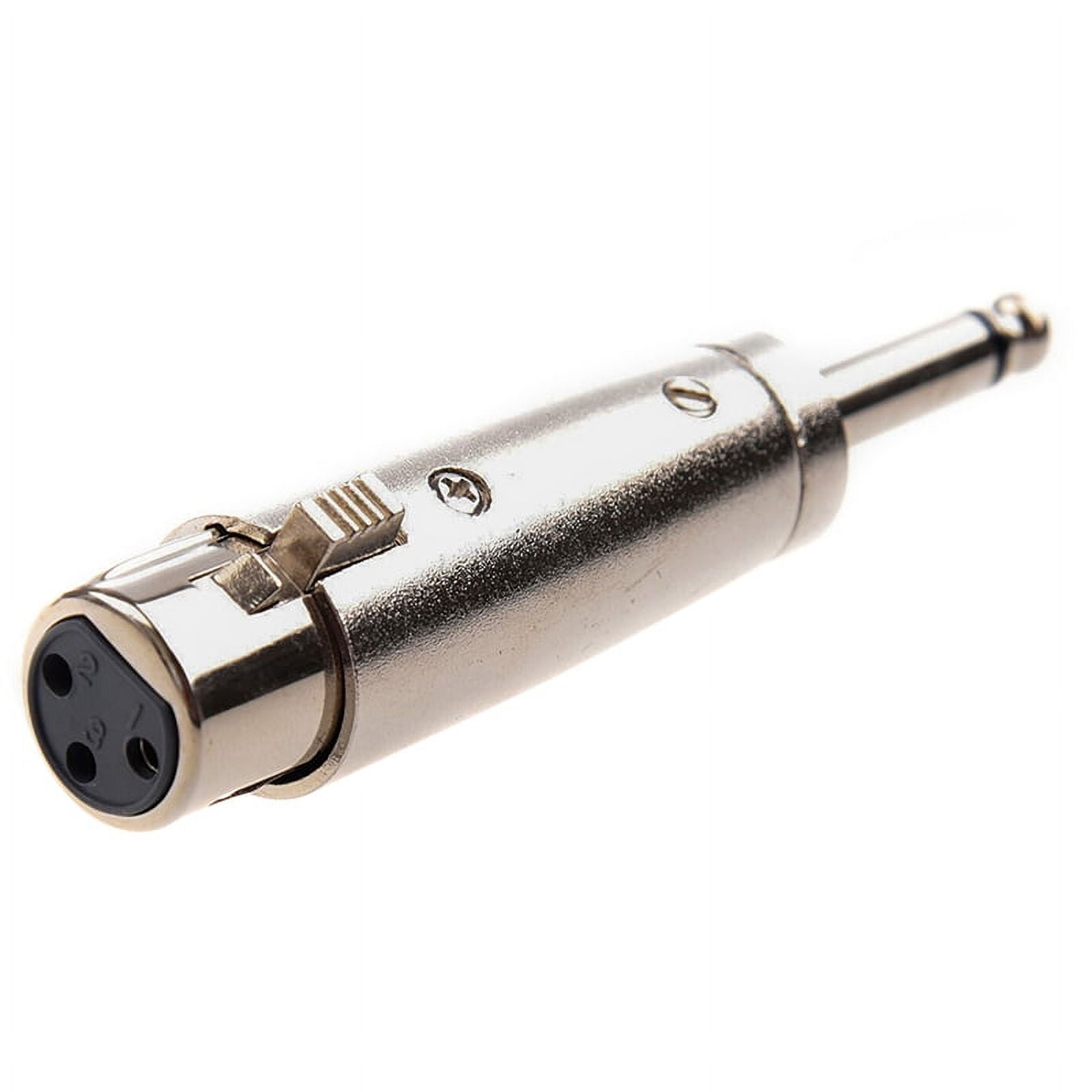 Silver-colored 3 Pin XLR Female To 1/4" 6.35mm Male Mono Jack Lead ...