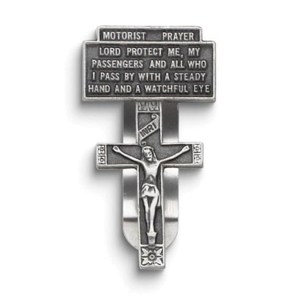 Silver-tone MOTORIST PRAYER Crucifix Visor Clip - Walmart.com