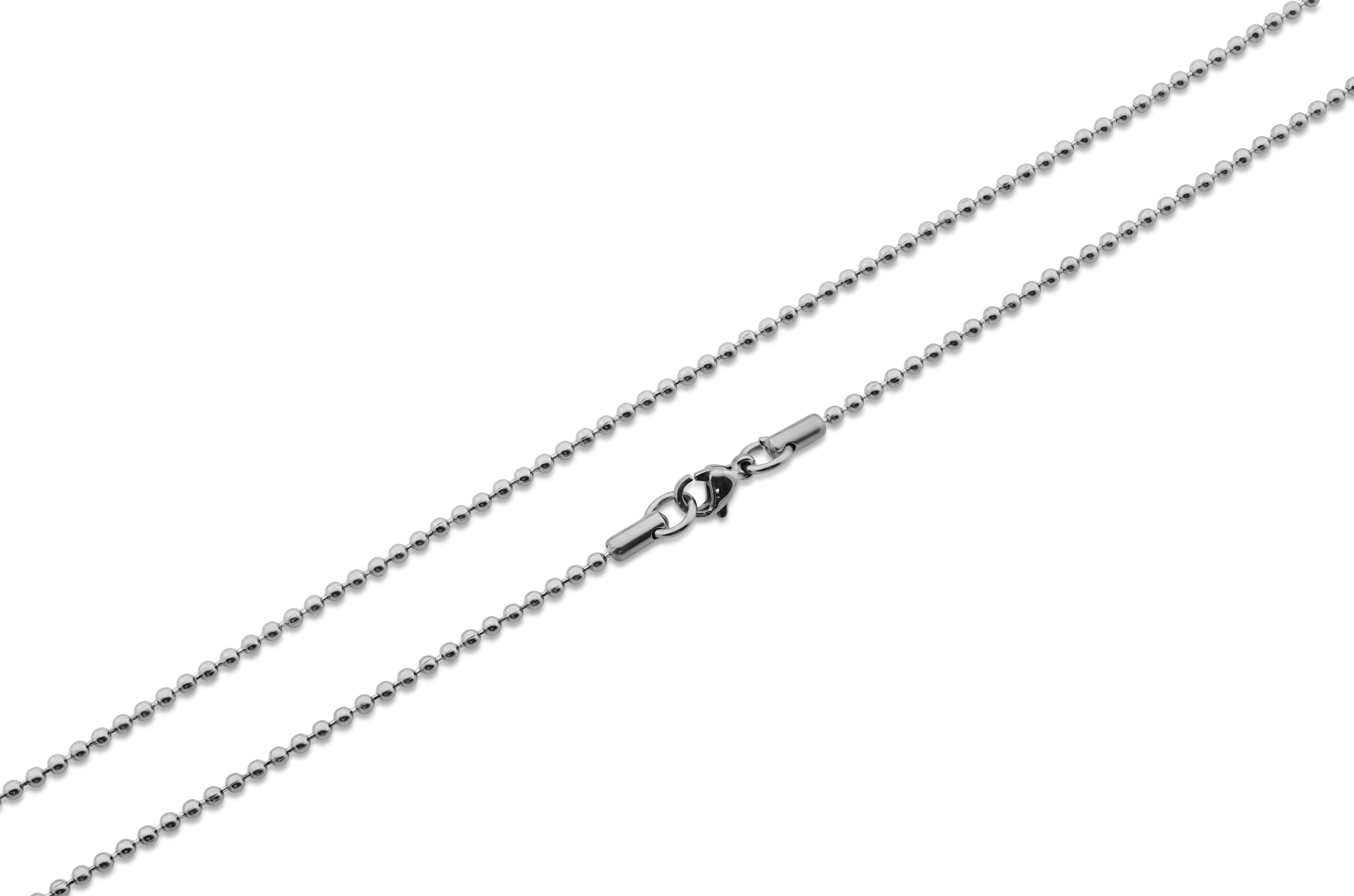 SilverCloseOut Stainless Steel Classic Unisex Dog Tag Bead Chain 2MM 20 ...