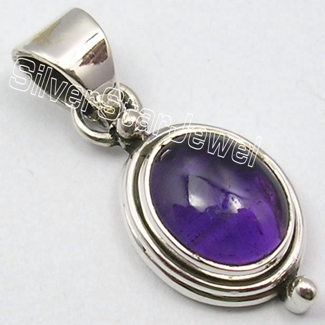 SilverStarJewel 925 Pure Silver Classic Oval Purple Amethyst Economic ...