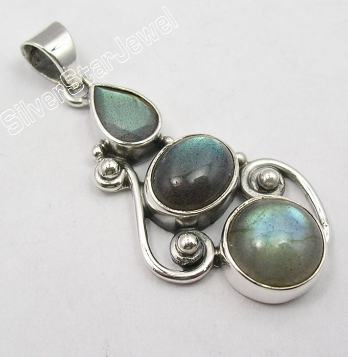 SilverStarJewel .925 Silver Labradorite Gorgeous Large Pendant 1.6 ...