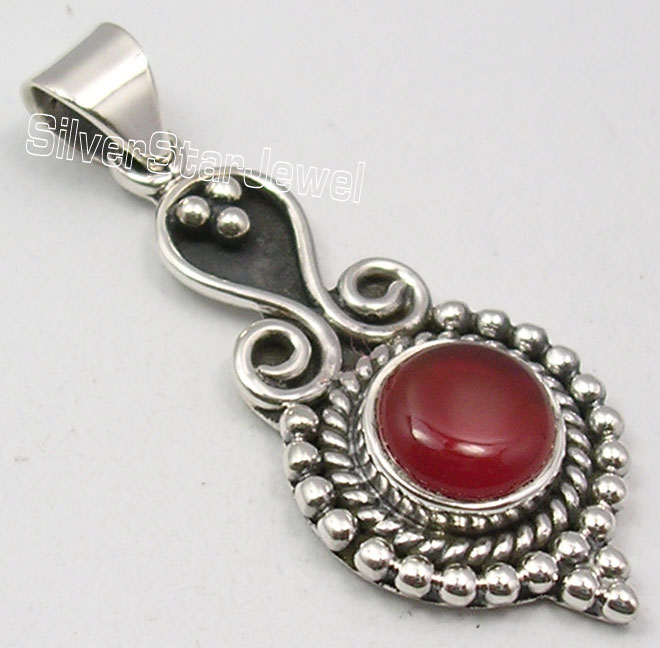 SilverStarJewel 925 Solid Silver Low Price Red Carnelian Tibetan ...