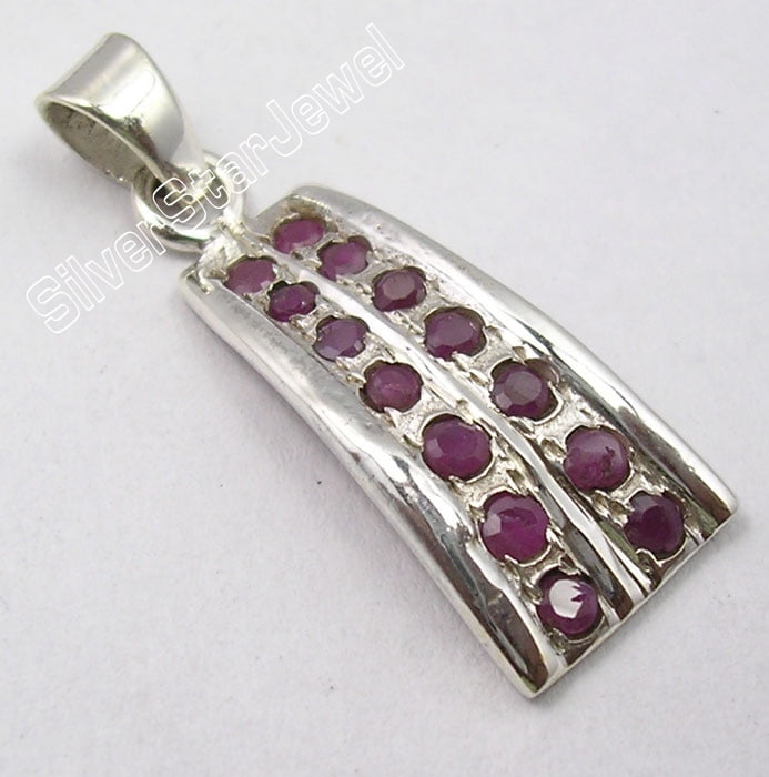 SilverStarJewel 925 Sterling Silver Cut Red Ruby Intricate Setting Art ...