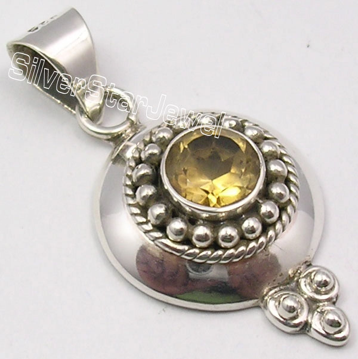 SilverStarJewel 925 Sterling Silver Faceted Yellow Citrine Handcrafted ...