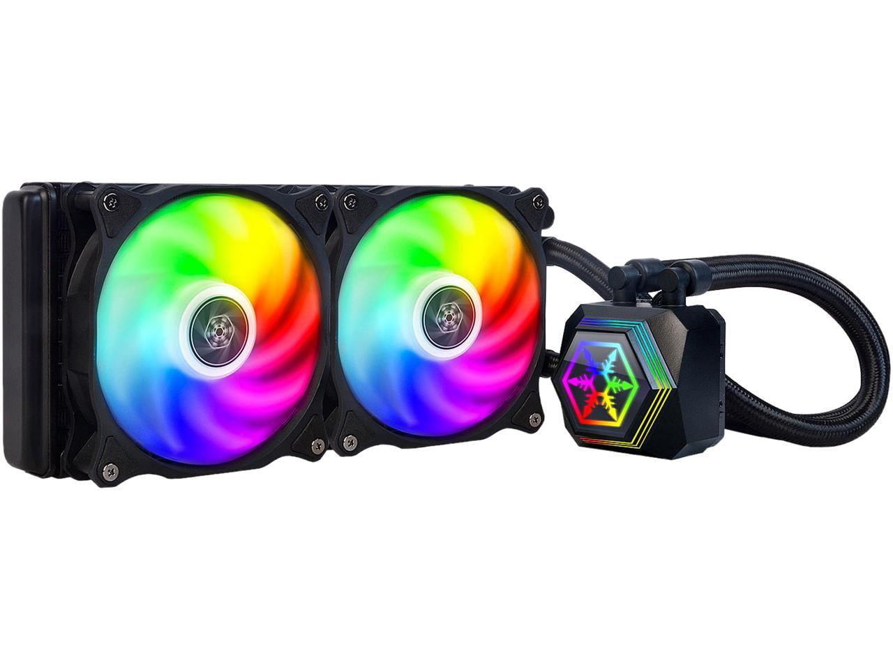 SilverStone PF240-ARGB AIO CPU Liquid Cooling/ARGB/Dual 120mm PWM Fan ...