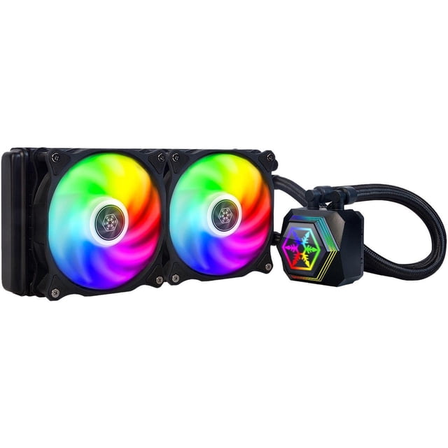 SilverStone PF240-ARGB AIO CPU Liquid Cooling/ARGB/Dual 120mm PWM Fan ...