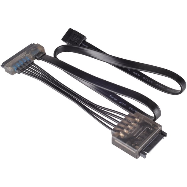 SilverStone Power + SATA Data Connector to Combined SATA 22 Pin Power ...