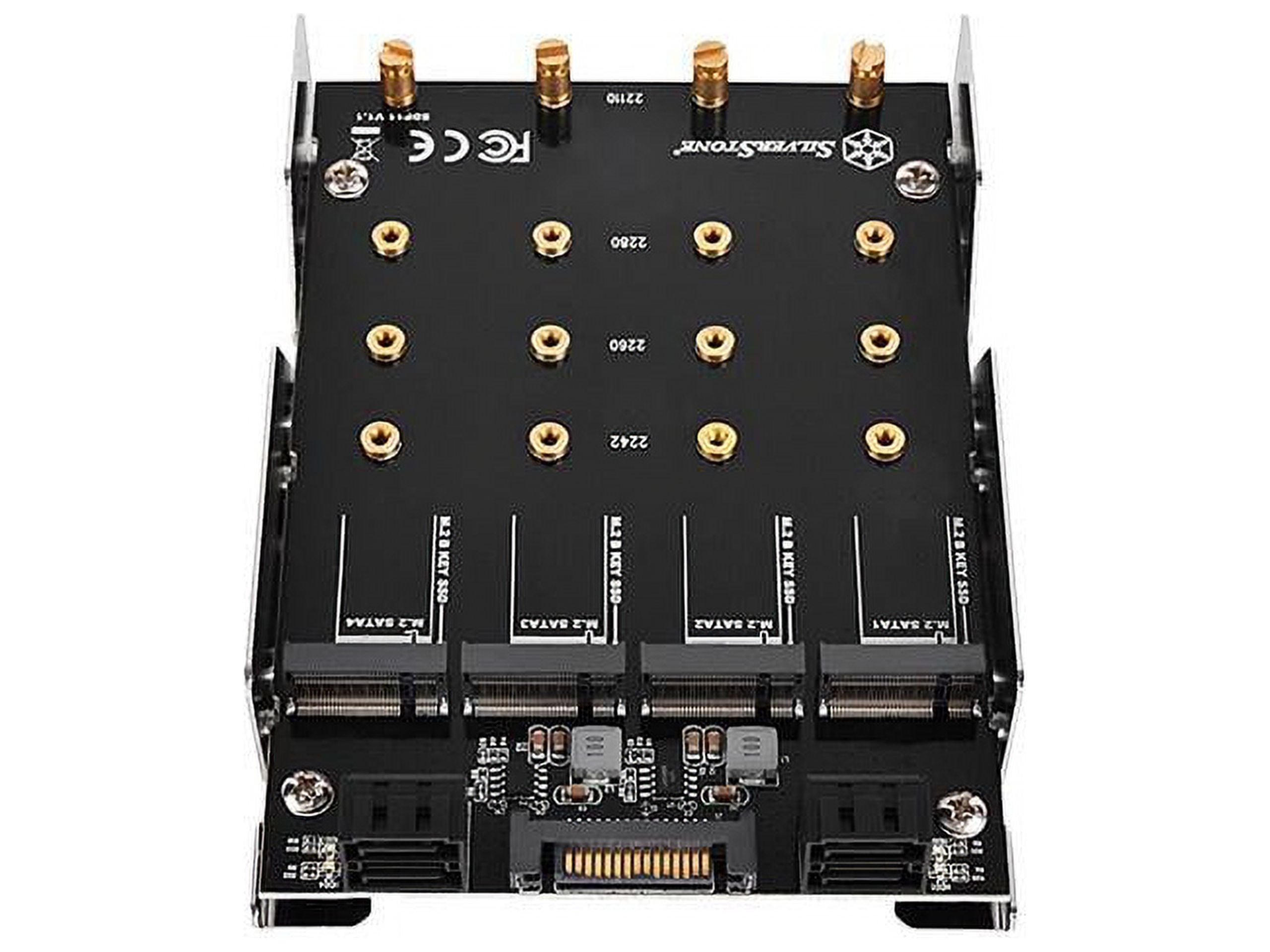 3.5" device bay to four M.2 SATA based SSD adapter with 4x SATA cable ...