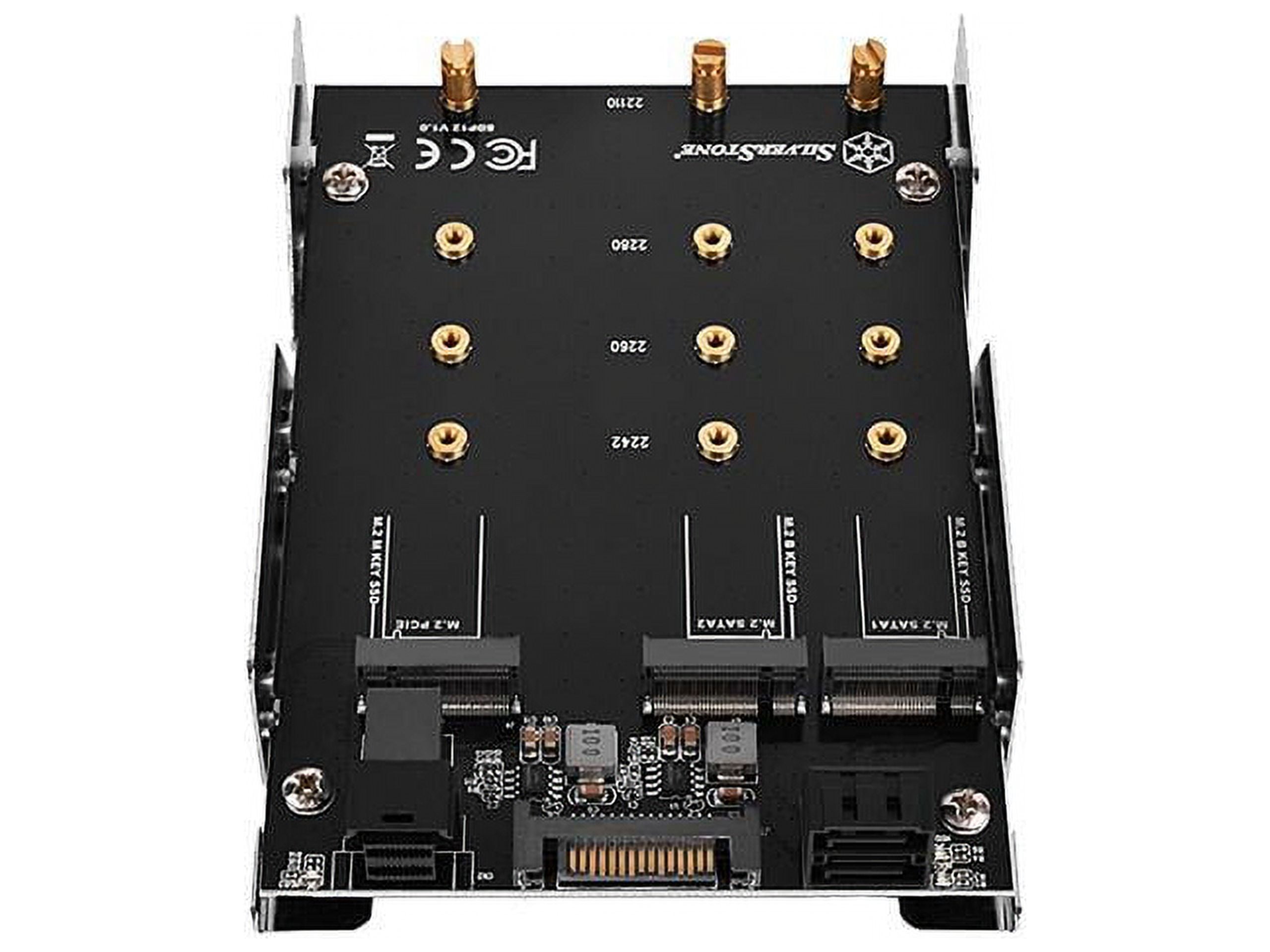 SilverStone SDP12 3.5" Device Bay to Two SATA M.2 SSDs and One NVMe M.2 ...