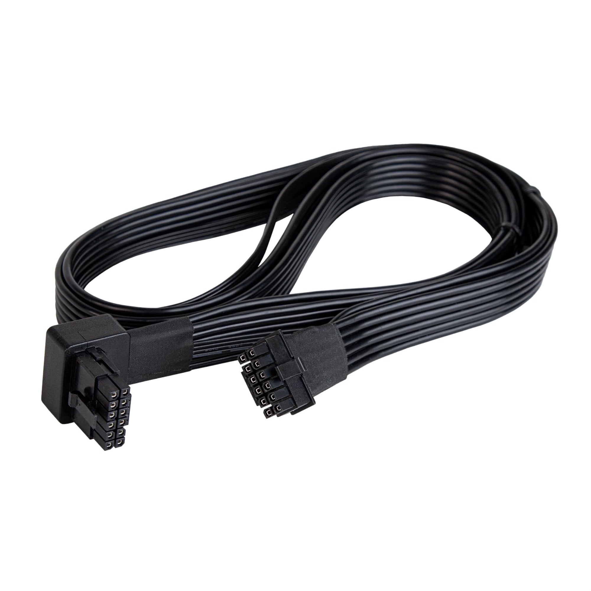 SilverStone PP14-90 12+4 pin (PSU) to 12+4 pin (GPU) 90° angled 12VHPWR ...