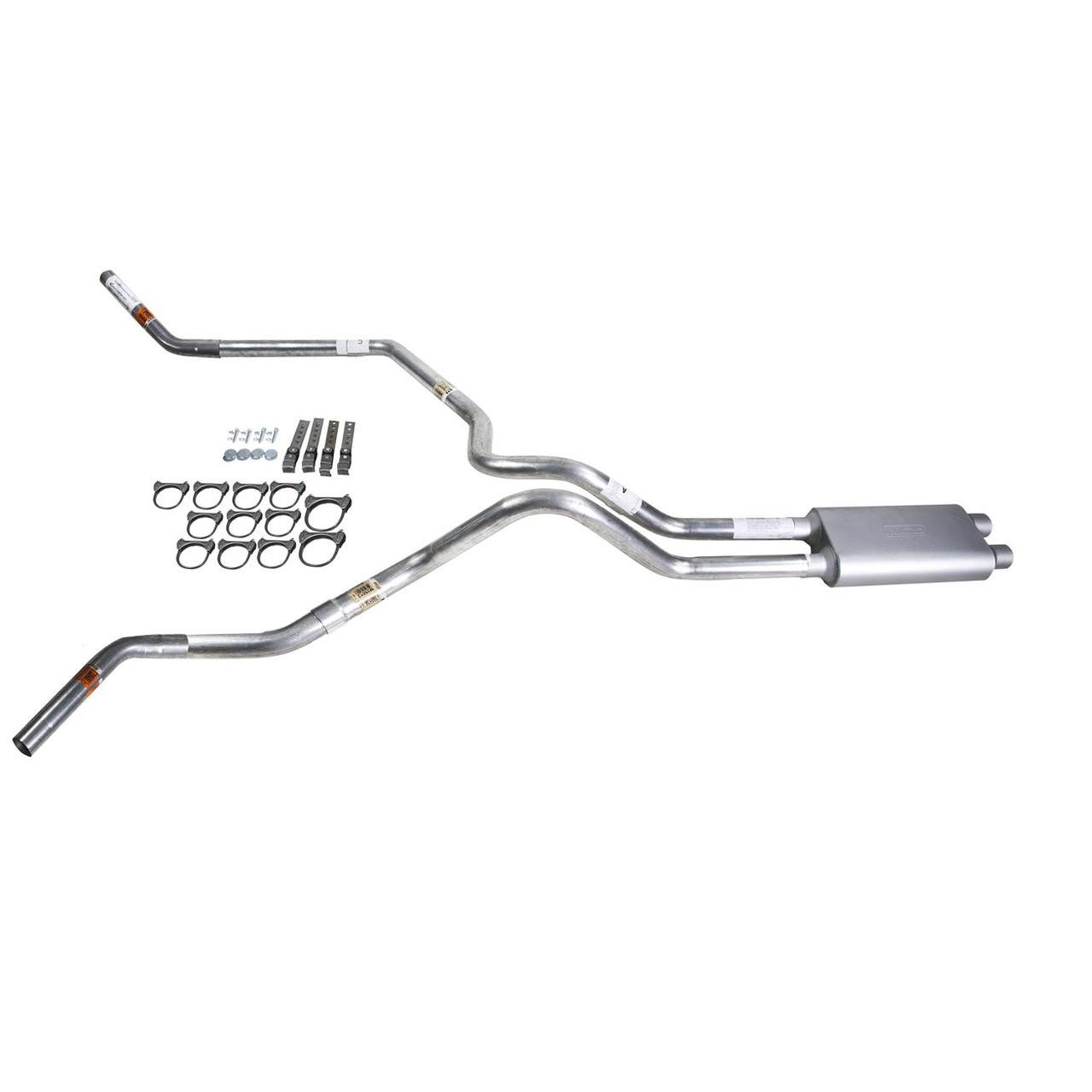 Silverado 96-99 dual exhaust 2.5 MA pipe dual inlet Flowsound Muffler ...