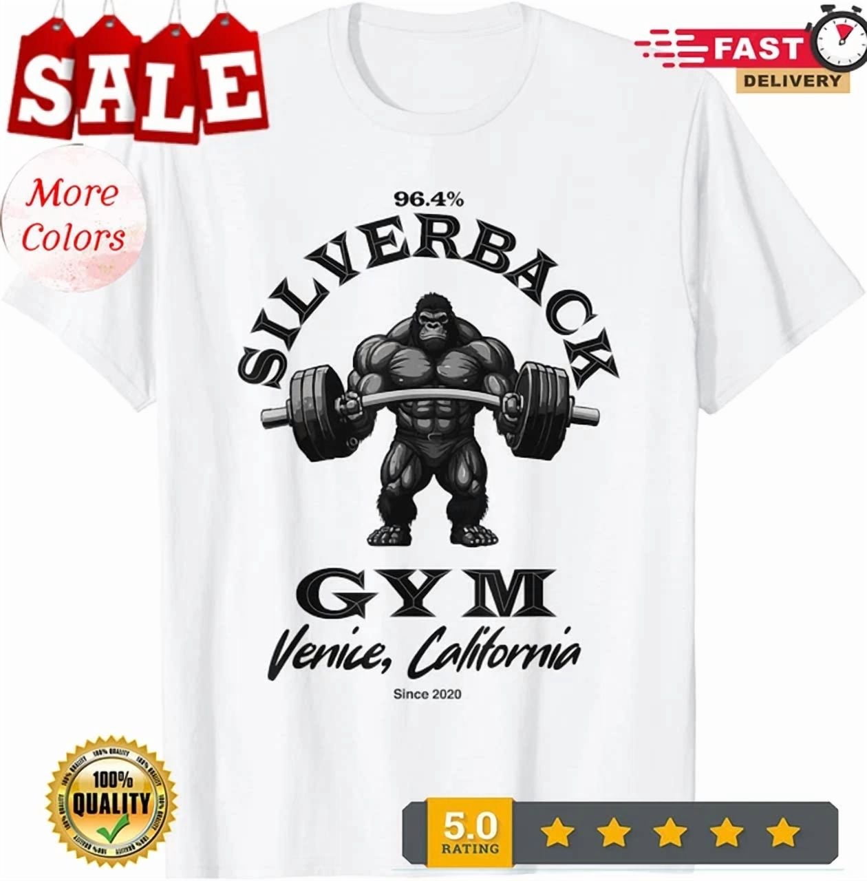 Silverback Gorilla Gym Apparel Body Building Ape T-Shirt Birthday Gifts ...