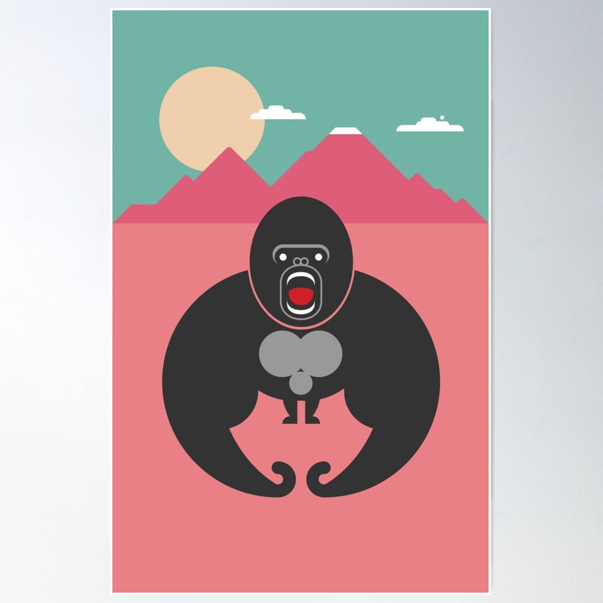Silverback Gorilla Poster Wall Art, Modern Wall Decor For Living Room ...