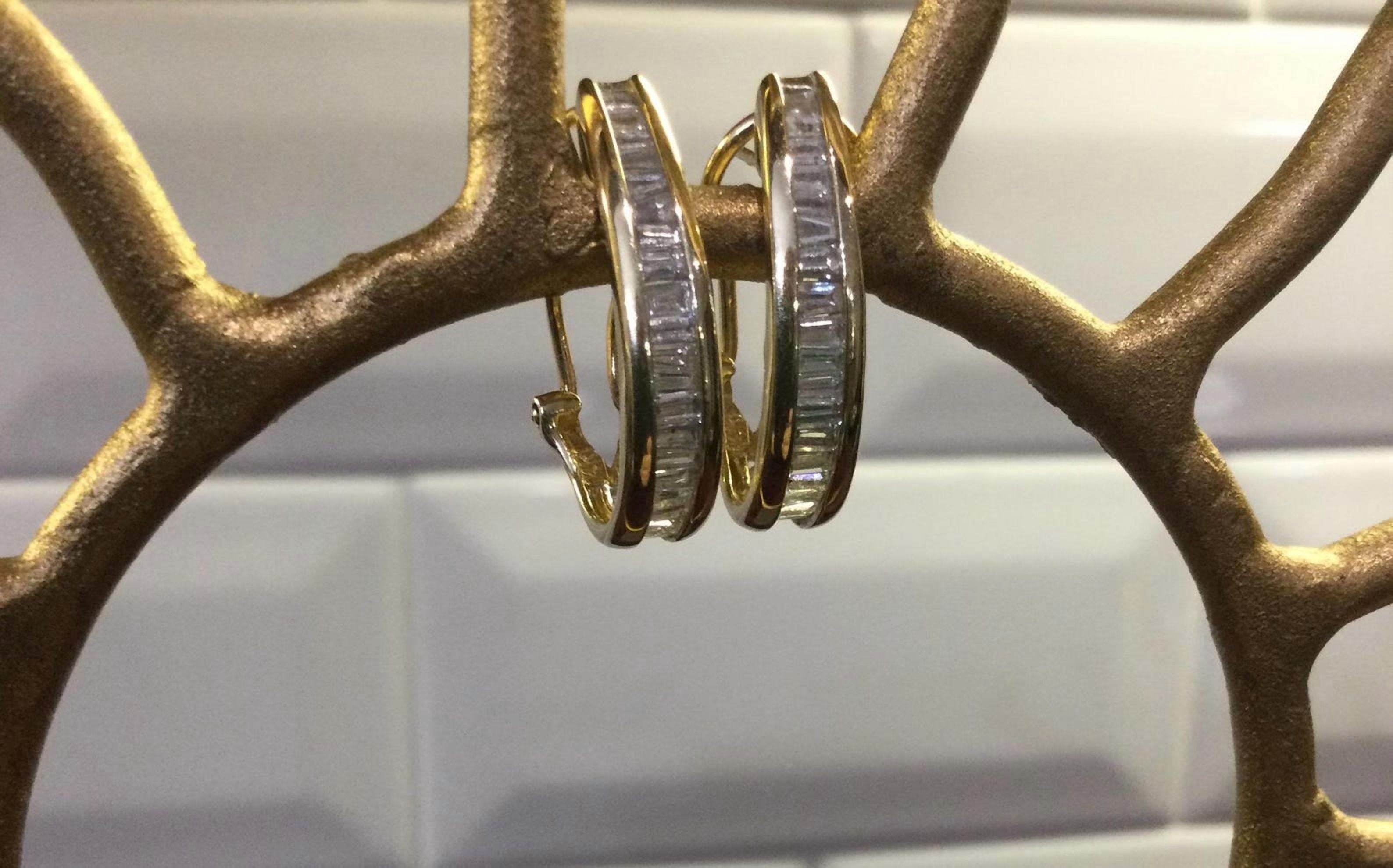 Silverdia Stunning 14K Yellow Gold Finish Omega Back Earrings For Women ...