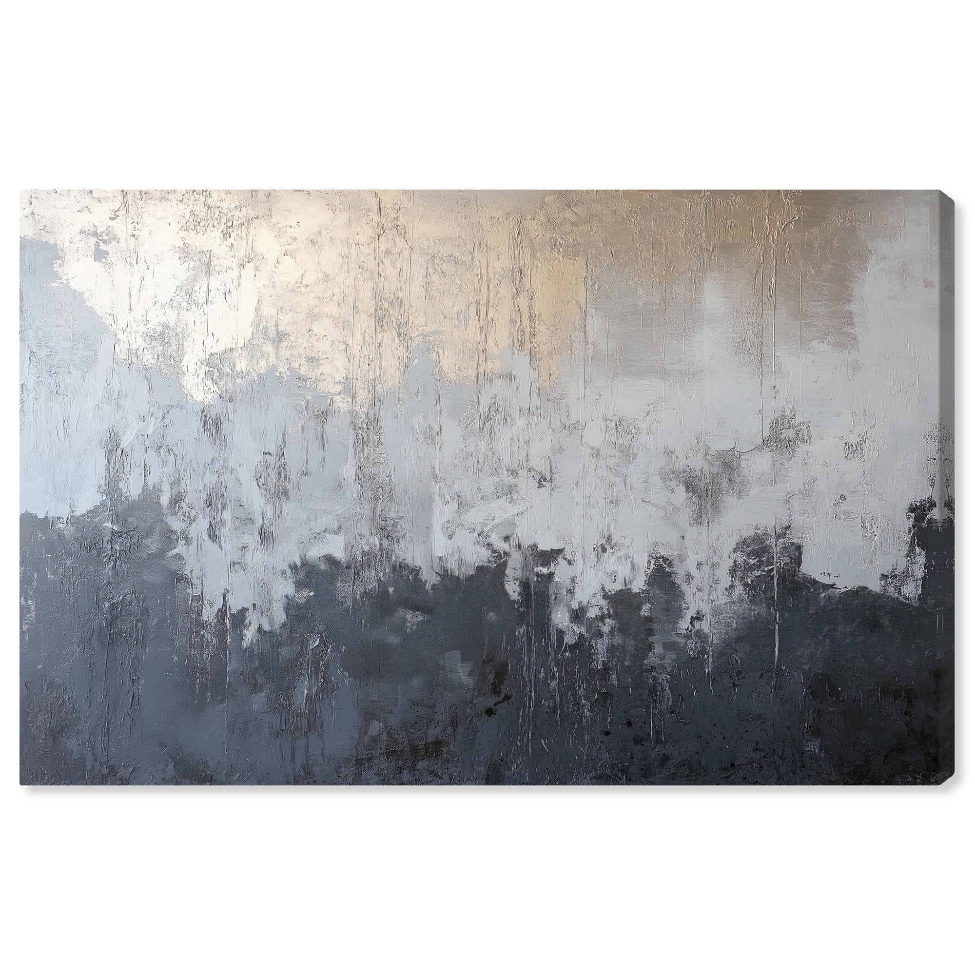 Silvered Layers Canvas Blue Abstract Art by Art Remedy, Gallery Wrapped ...