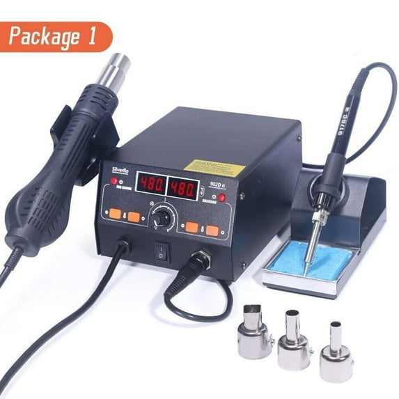 Silverflo 902D-II Soldering Iron Hot Air Gun Rework Soldering Station ...