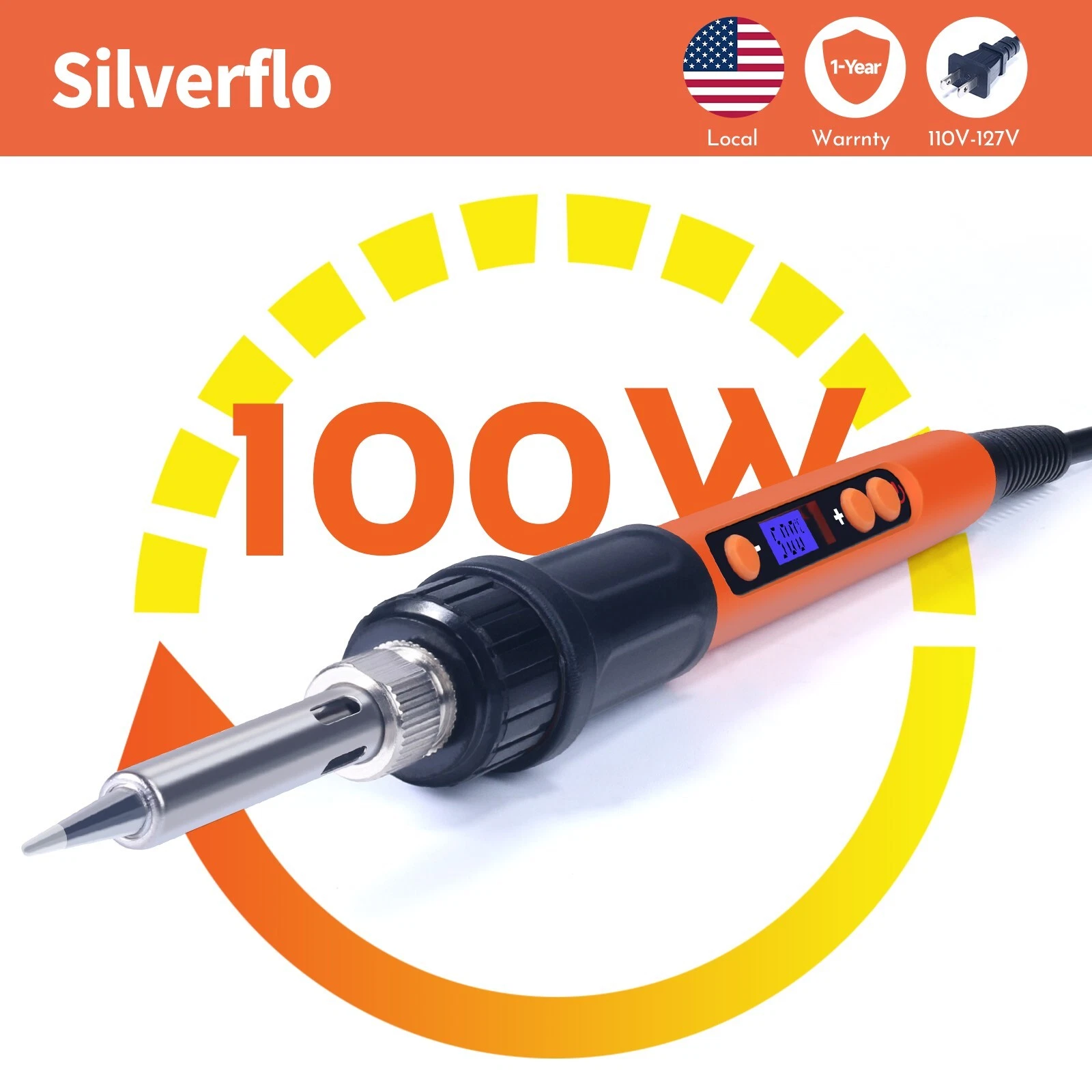 Silverflo 928D-I 100W Soldering Iron Kit Electric Gun Adjustable ...