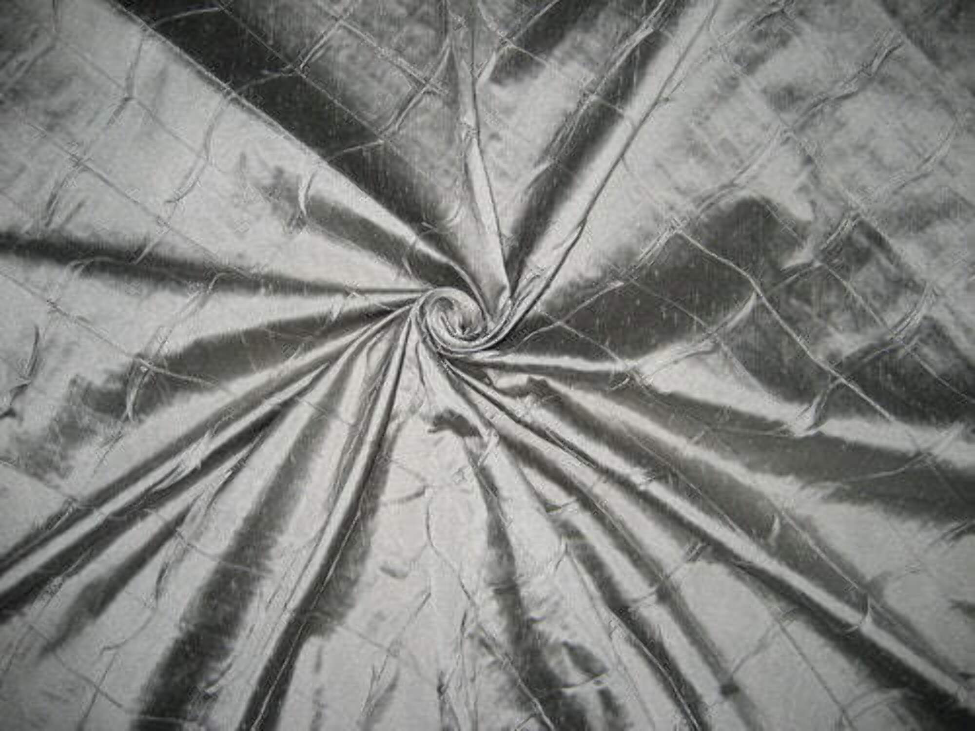Silverish Grey silk dupioni fabric pintuck design - Walmart.com