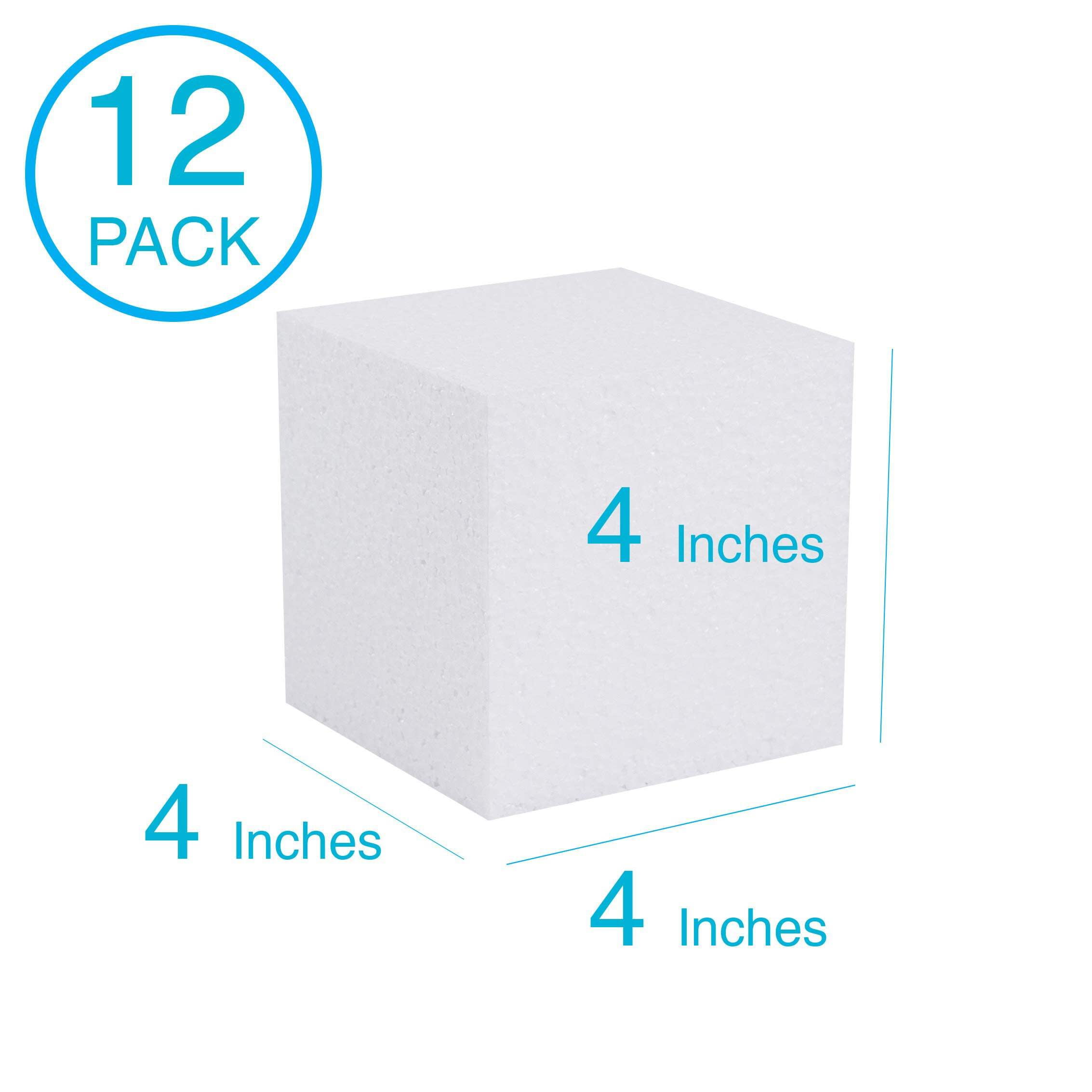Silverlake Craft Foam Block - 4x4x4 inch - EPS Polystyrene Cube for ...