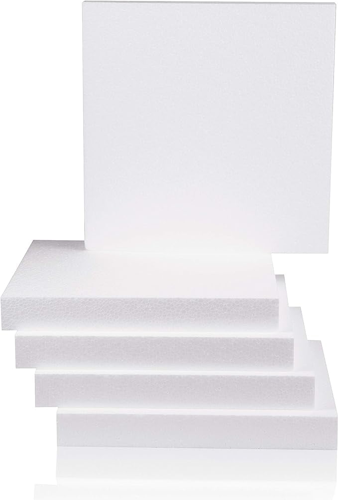 Silverlake Craft Foam Block 5 Pack Of 12x12x1 5 Eps Polystyrene Boards For Crafting Modeling