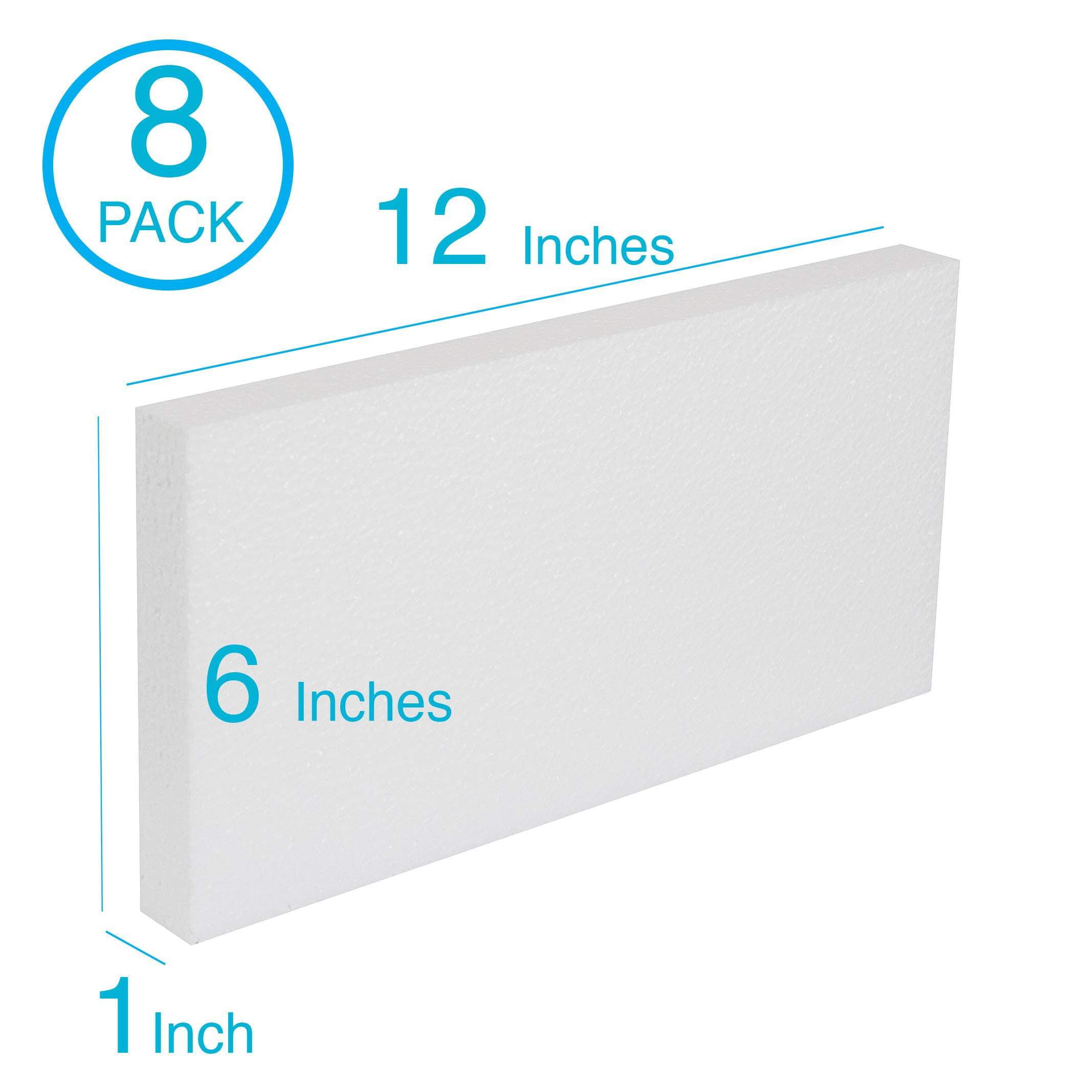 Silverlake Craft Foam Block - 6x12x1 inch - EPS Polystyrene Sheet for ...