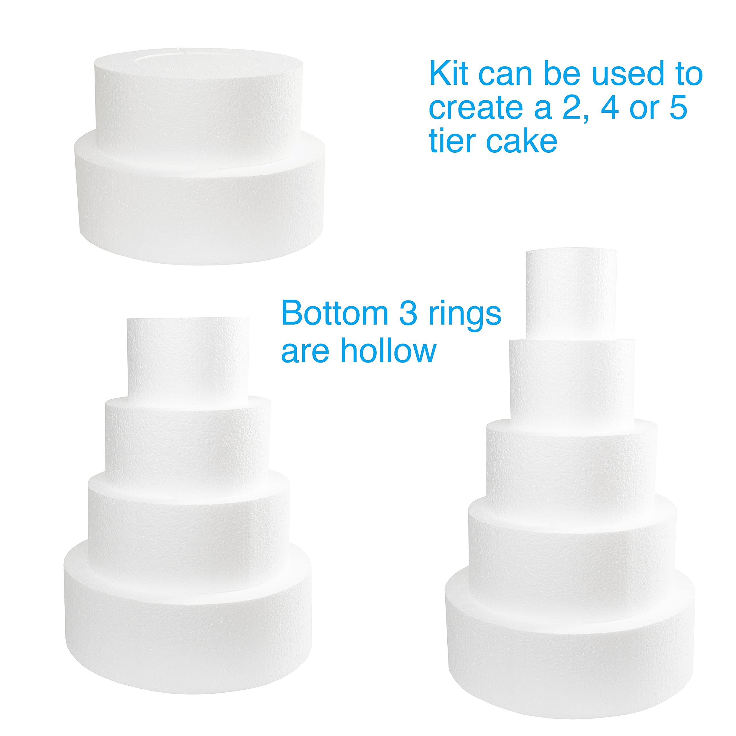 Silverlake Space Saver Cake Dummy Set - Round Foam Cake Dummies - Up to ...