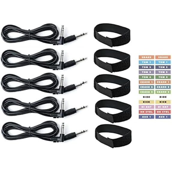 Silverline 5 Cable Auxiliary/Aux Connection Kit for Roland TD-27 Drum ...