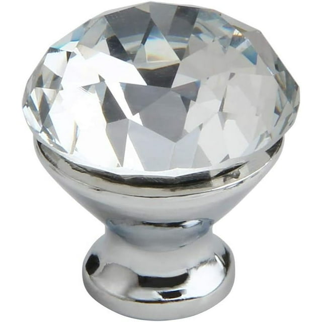 Silverline 5 Pack Extra Shinny 30mm Crystal Glass Drawer Pulls Clear ...