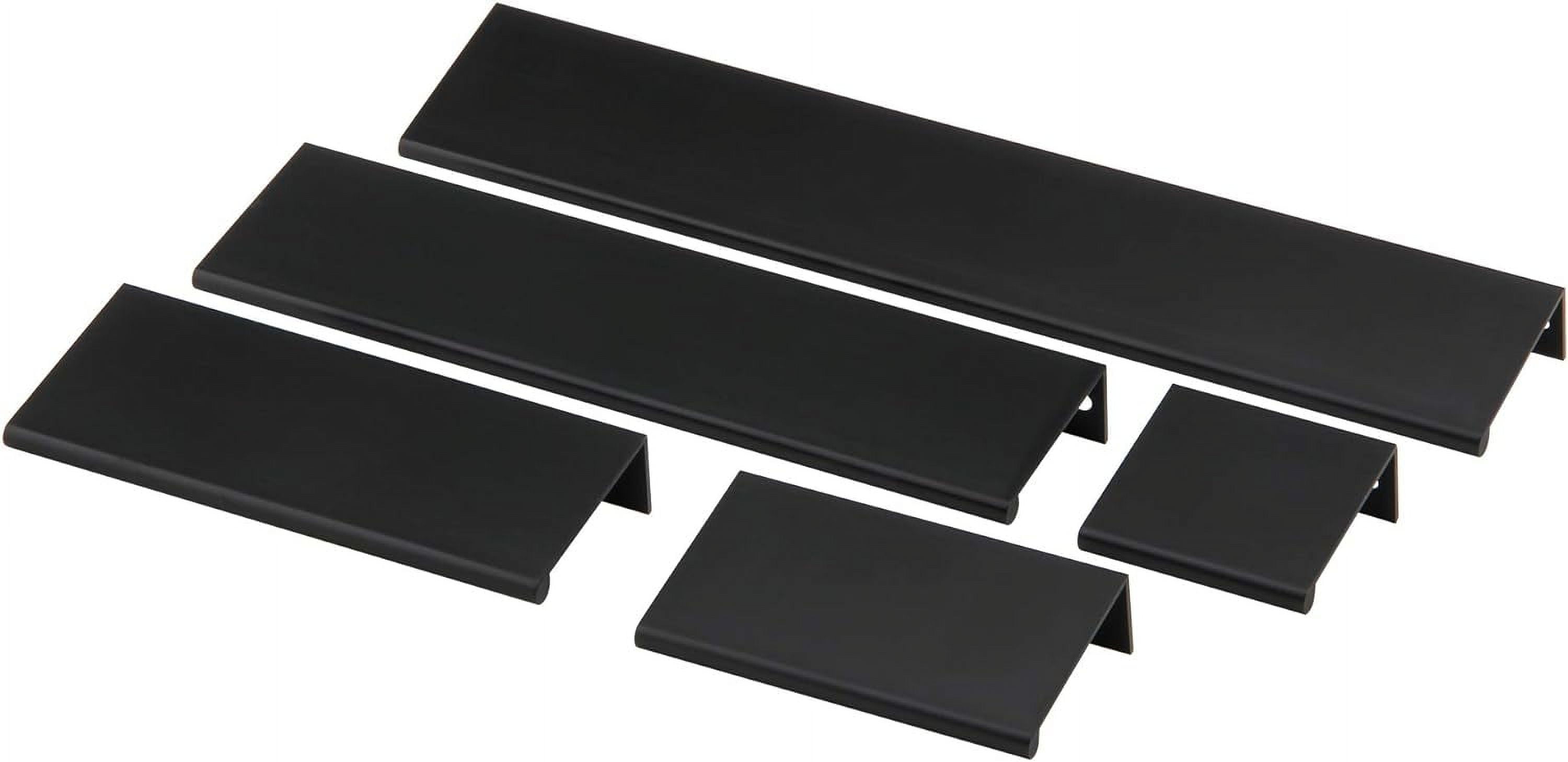 Silverline Cabinet Flat Black Finger Edge Pulls Aluminum Lightweight ...