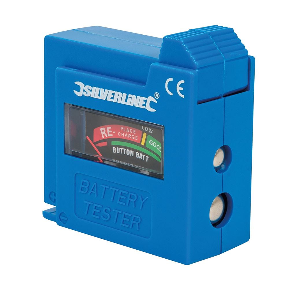Silverline - Compact Battery Tester - AAA / AA / C / D / 9V / LR1 / A23 ...