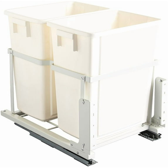 Silverline Double Pull-Out Waste Bin with Soft Close Under-Mount Slides ...