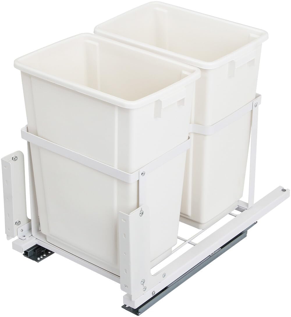Silverline Double Soft Close Pull-Out Waste Bin with Under-Mount Slides ...