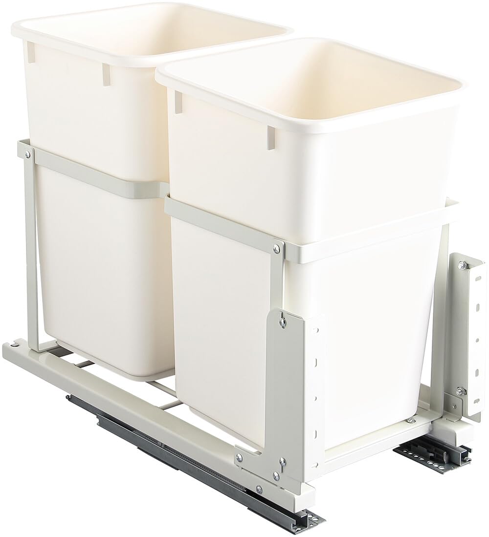 Silverline Double Soft Close Pull-Out Waste Bin with Under-Mount Slides ...