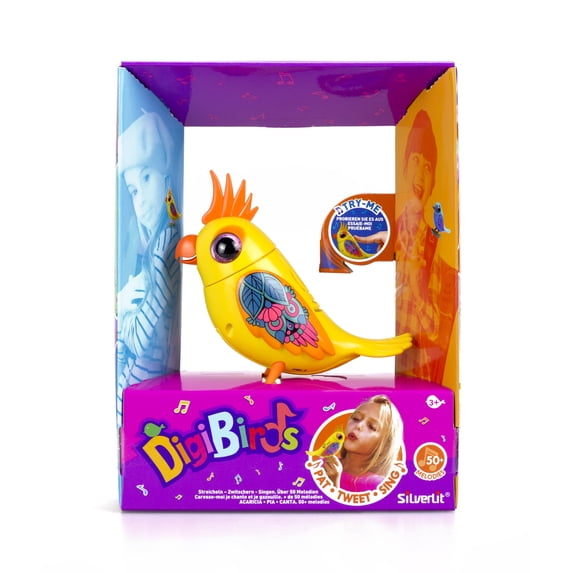 Silverlit Digibirds Interactive Singing Cockatoo Toy, Yellow, 10 x 4 x ...