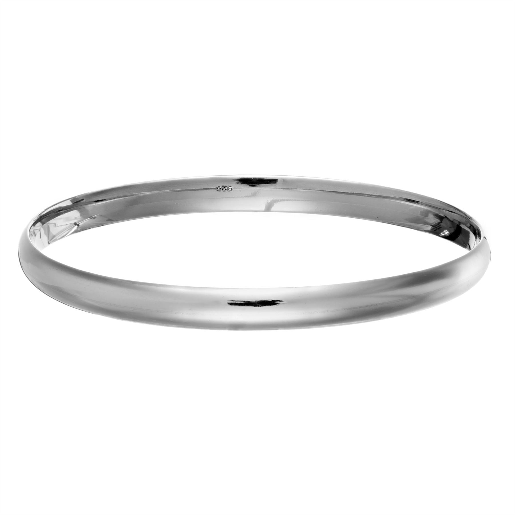 Silverly 6 mm Plain Round 925 Solid Silver Bangle - Classic Sterling ...