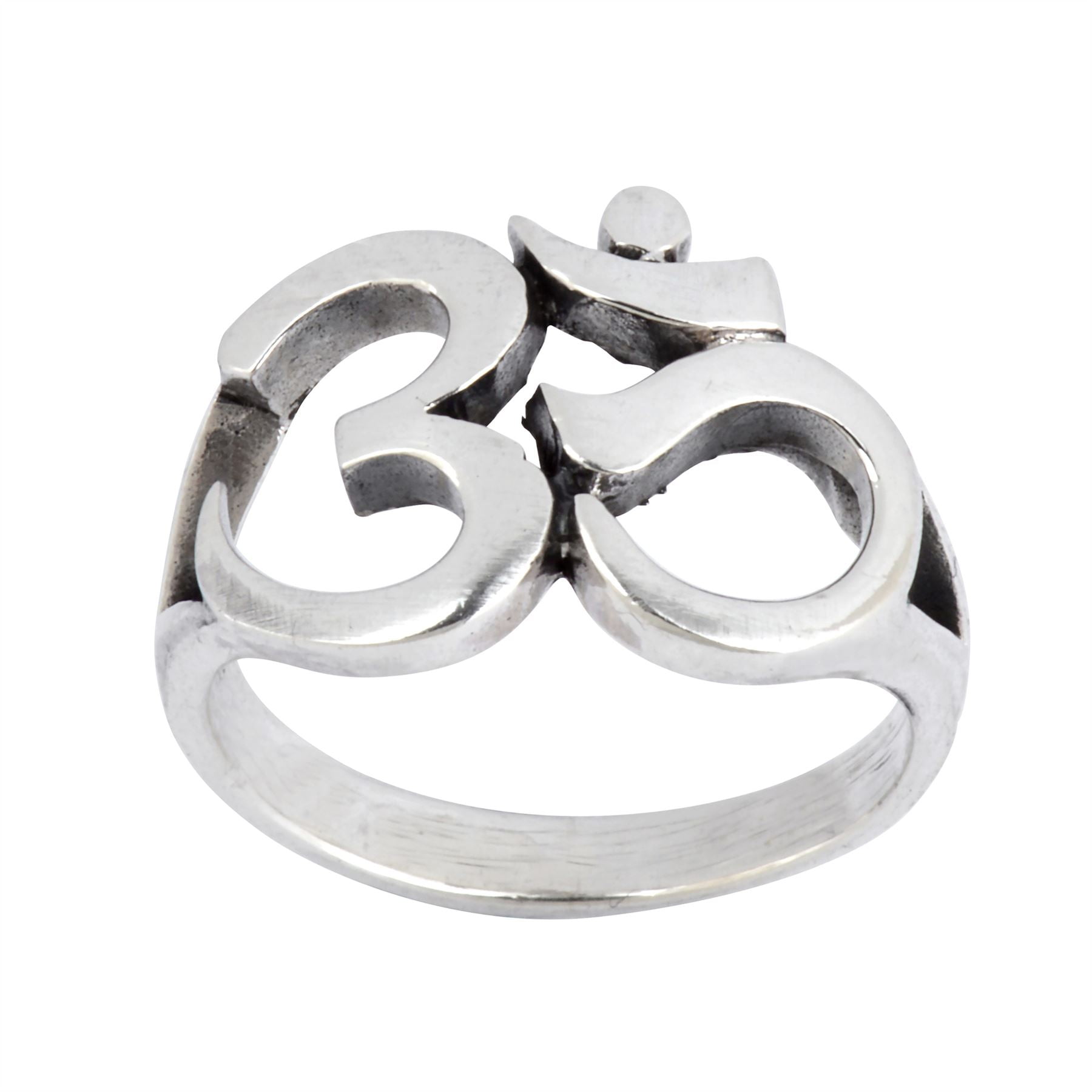 Silverly Om Signet Ring for Men - Ohm Aum 925 Sterling Silver Ring ...