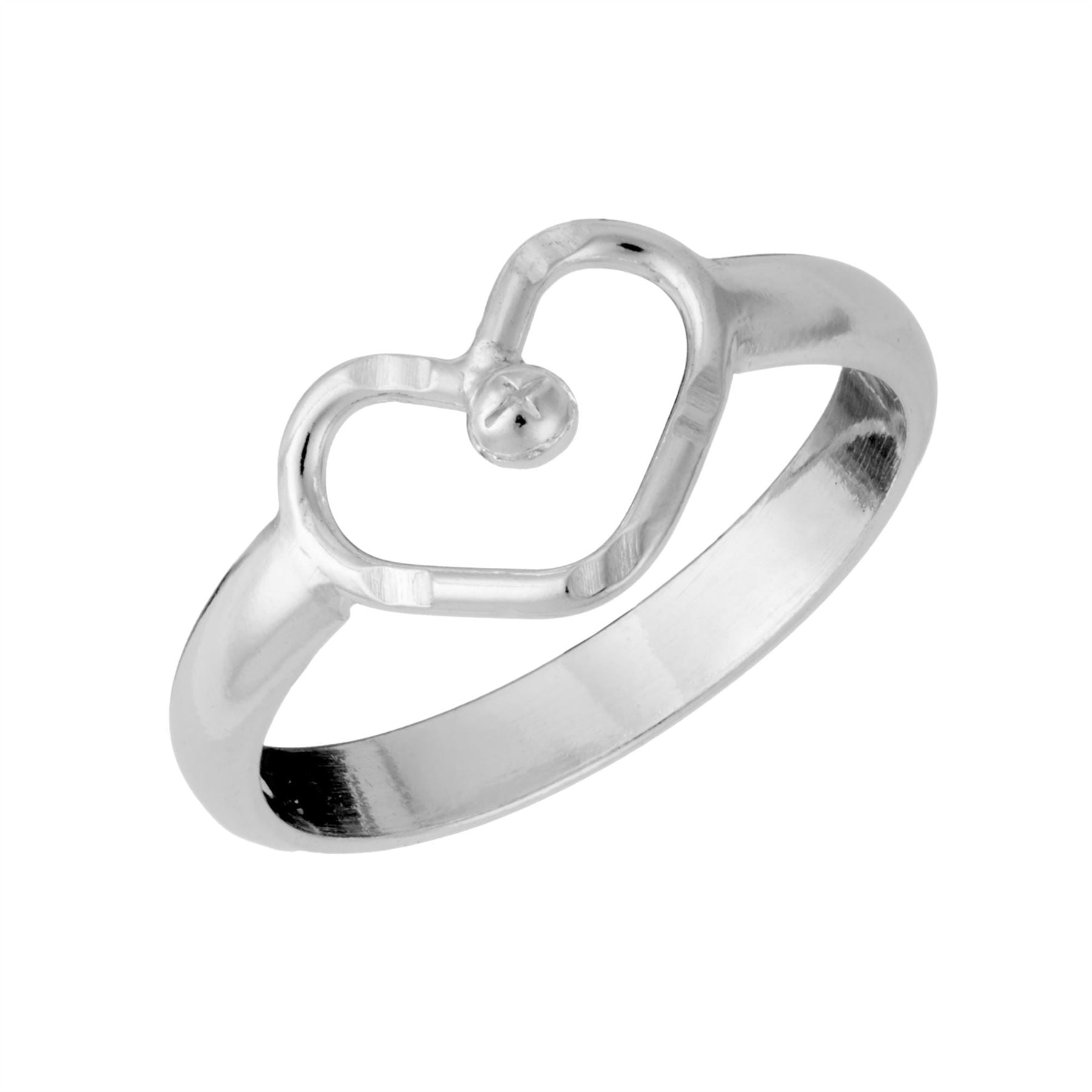 Silverly Women's 925 Sterling Silver Plain Thin Band Cut Out Heart Love ...