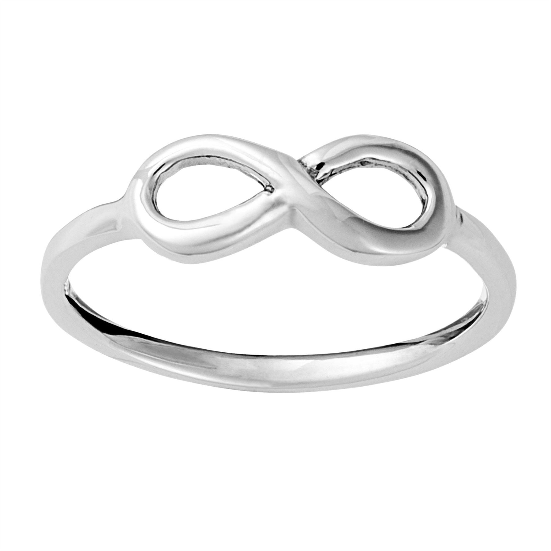 Silverly Women's 925 Sterling Silver Simple Thin Band Eternity Infinity ...