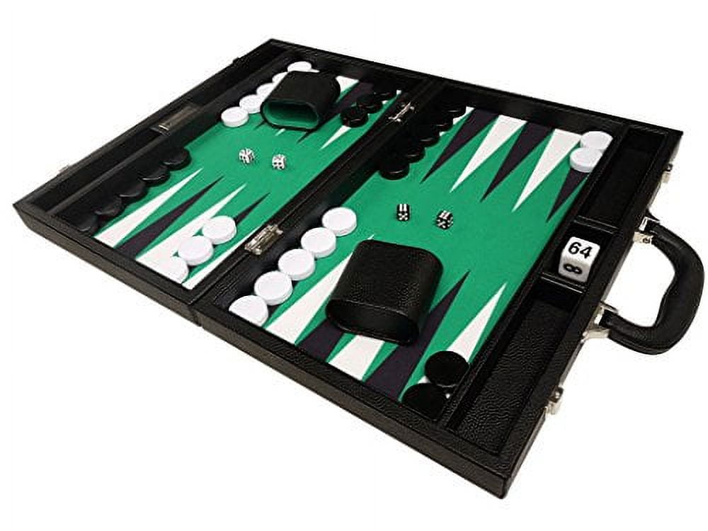 Silverman & Co. 16-inch Premium Backgammon Set - Medium -Green Field ...