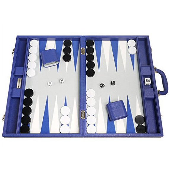 Silverman & Co. 19-inch Premium Backgammon Set - Large - Indigo Blue ...