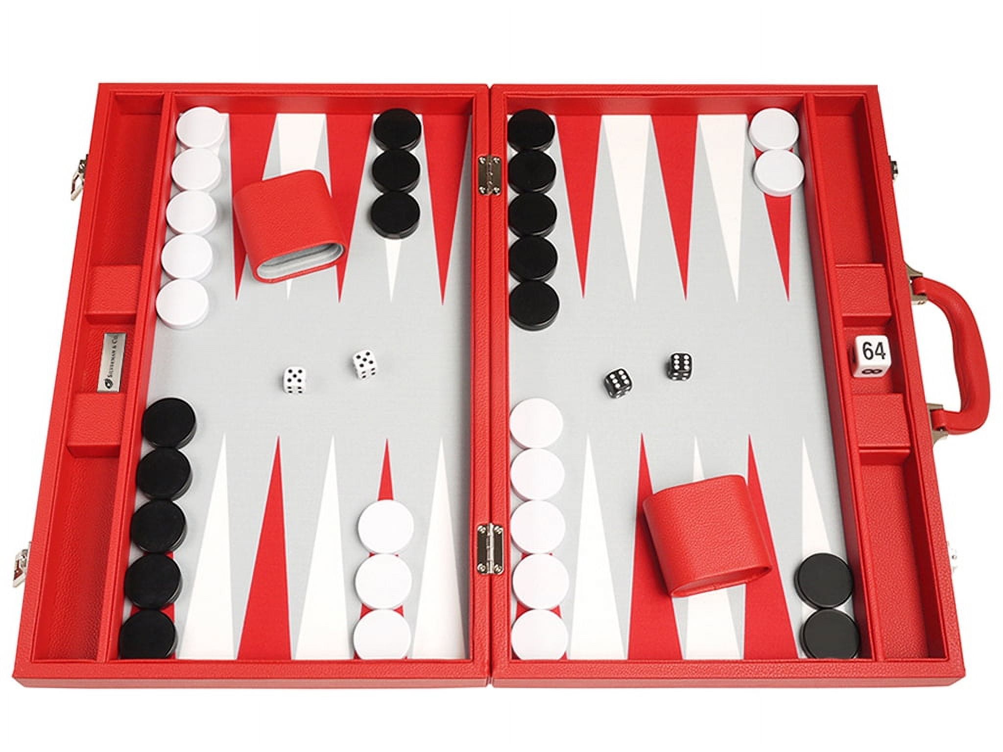 Silverman & Co. 19-inch Premium Backgammon Set - Large - Red - Walmart.com