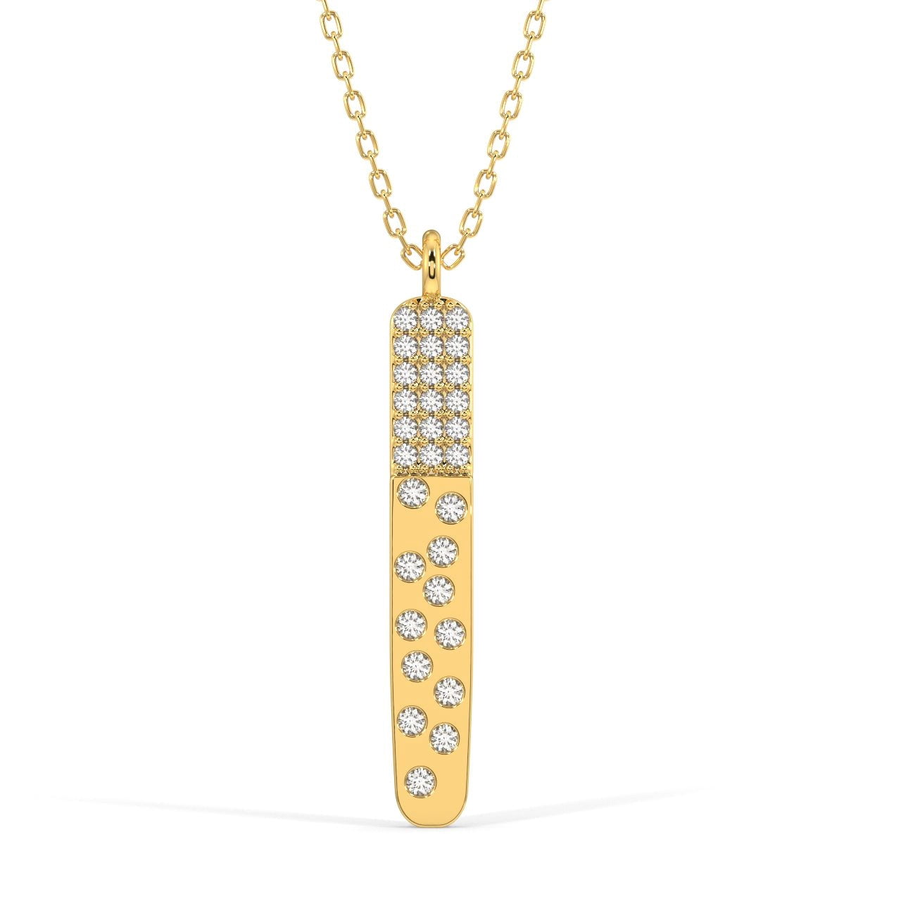 Silvermist Jewelry Diamond Dot Bar Pendant Necklace 18K Yellow Gold ...